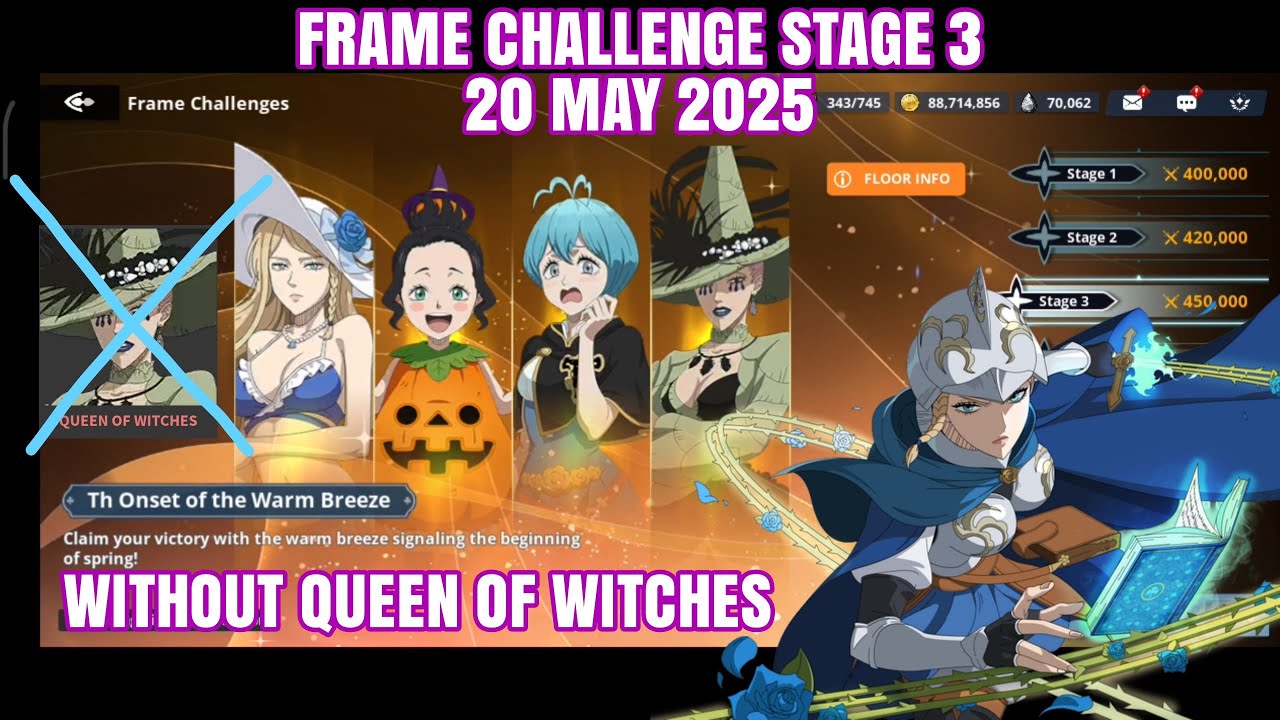 Frame Challenge Stage 3 Without Queen Of Witches | Black Clover Mobile (20 May 2025) - YouTube