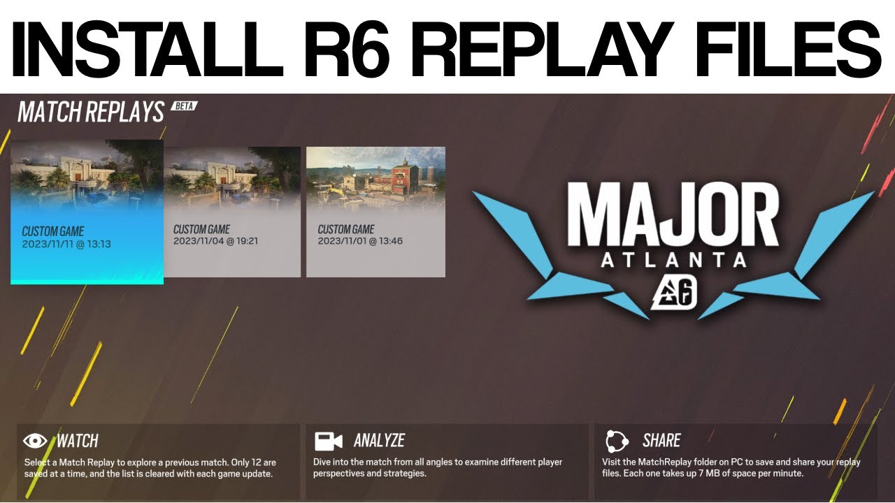 How to Install R6 Replay Files [Atlanta Major 2023] - YouTube