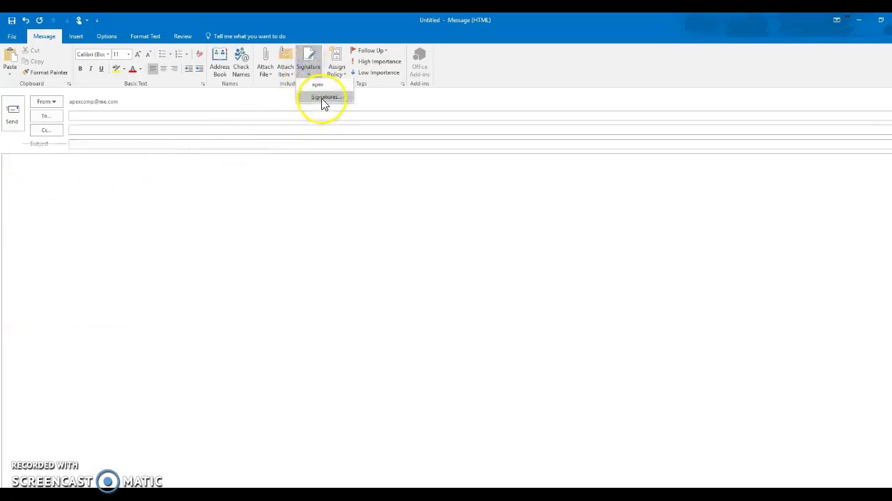 Set default signature in Outlook - YouTube