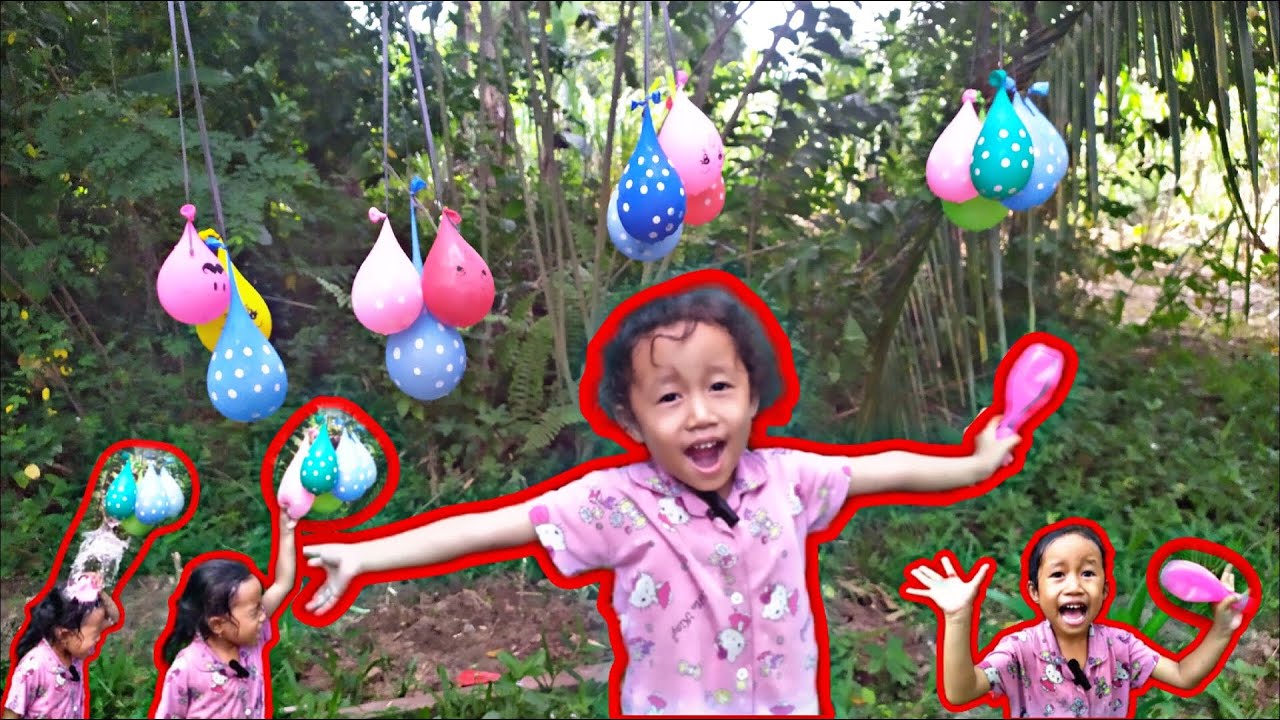 Meletuskan Balon Lucu Warna Warni 💖 Bermain Dengan Balon Air 💖 Learn ...