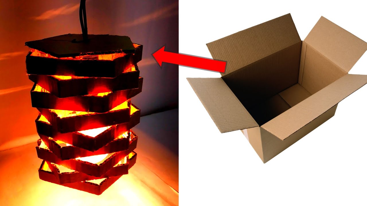 Lamp Shade using Carton Cardboard - YouTube