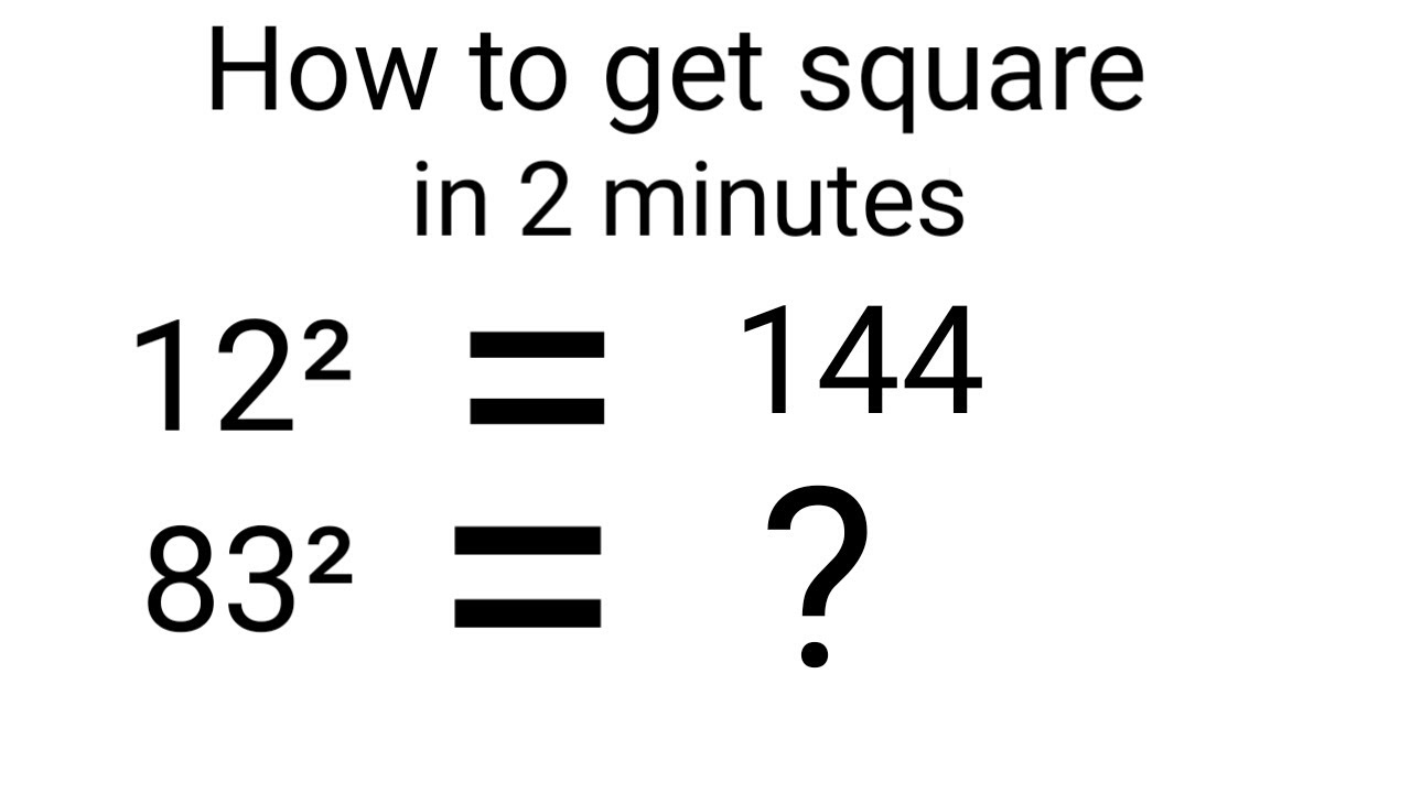 How to get square of 2 and 3 digit number instantly// - YouTube