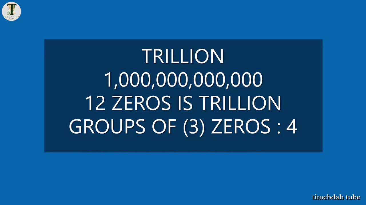 #mathematics Numbers of Zeros in a Million, Billion, Trillion, and More ...