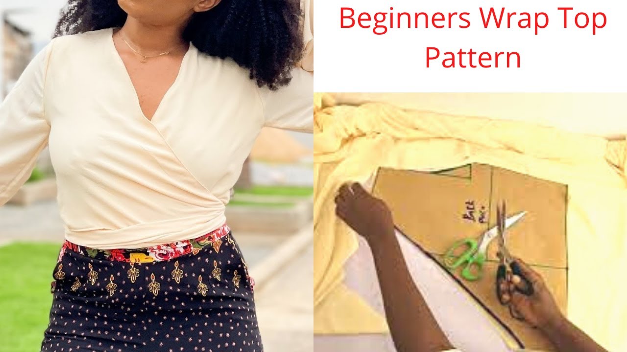 DIY WRAP TOP cutting and stitching / Free pattern for Beginners - YouTube