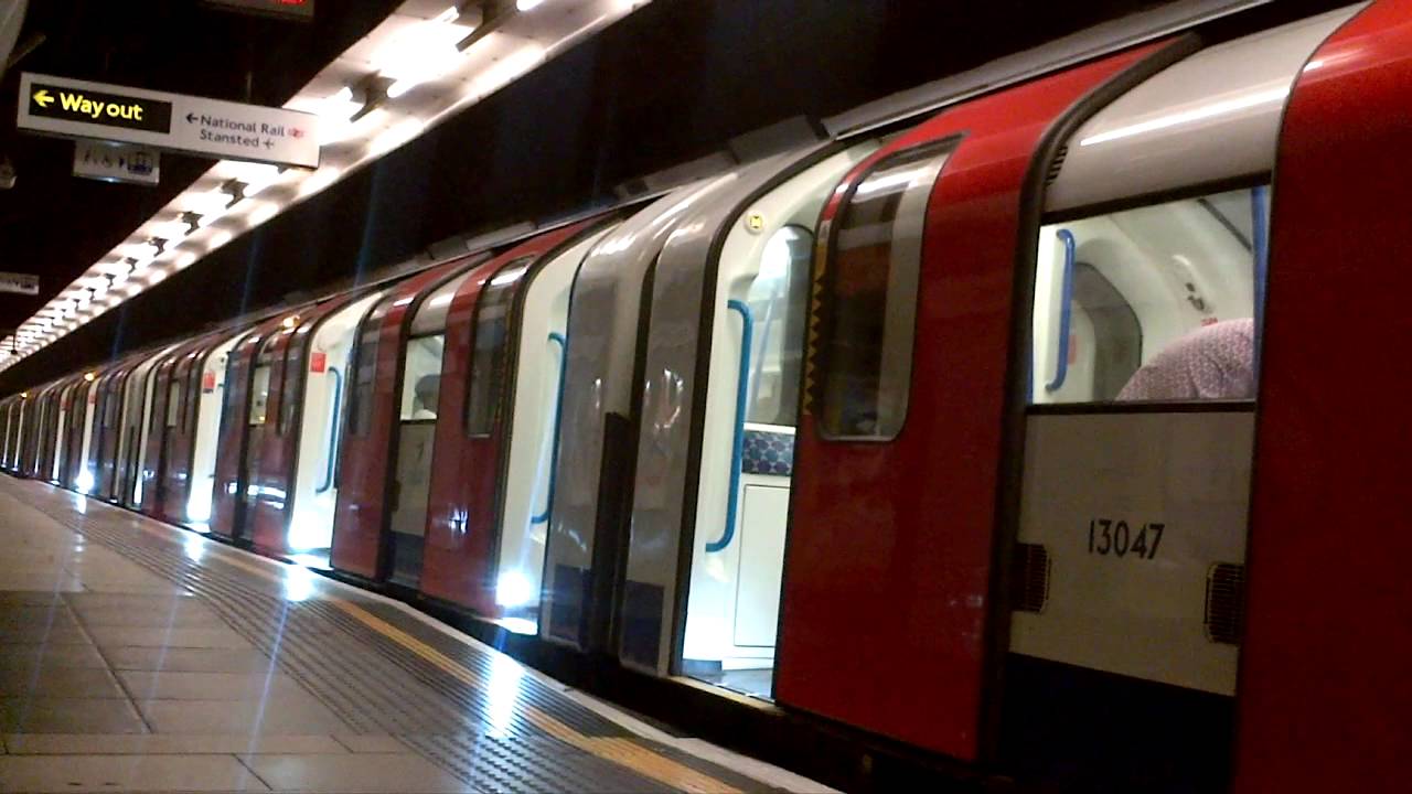 Victoria Line Train arriving and departing Tottenham Hale - YouTube