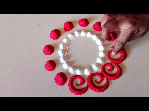 3 Easy rangolis designs using 2 colours. Satisfying Sand art. Stress ...