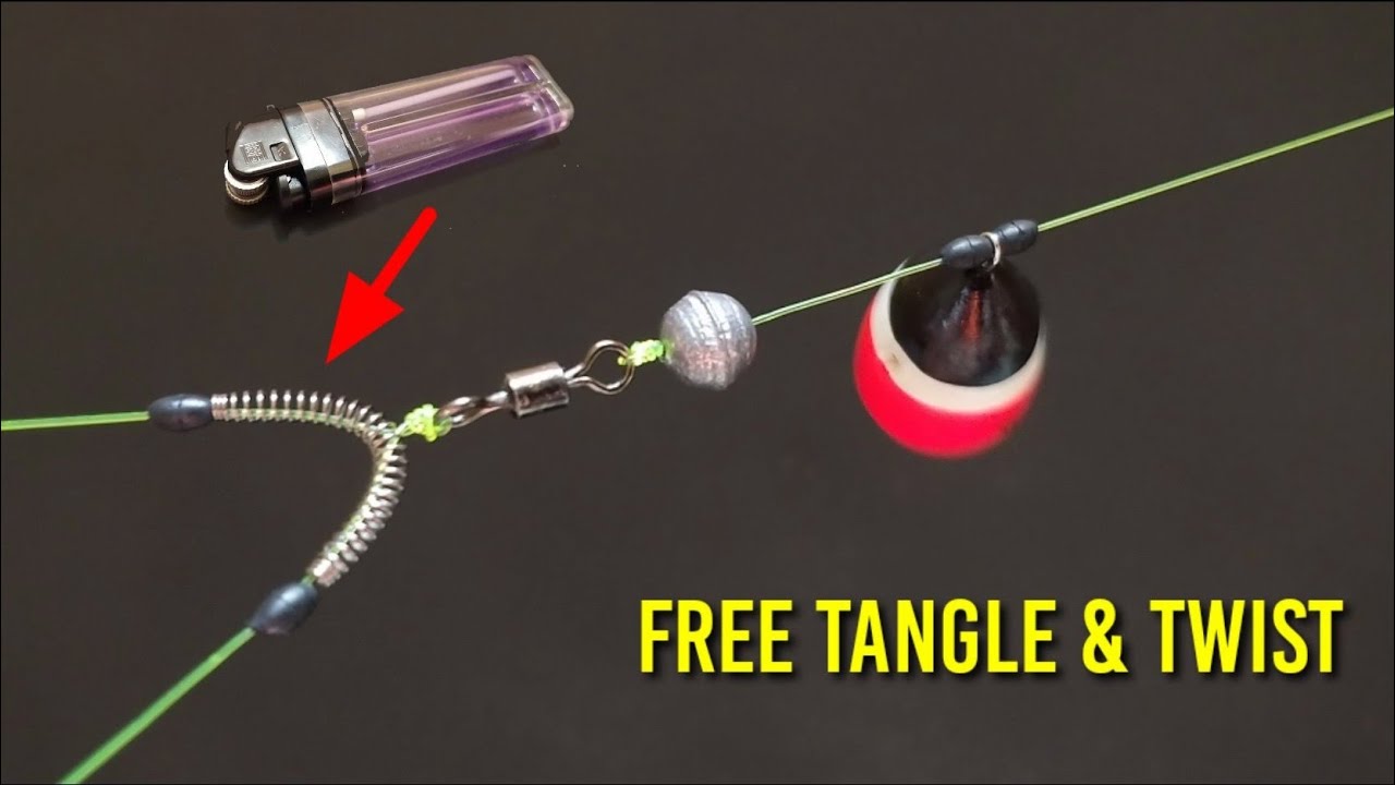 AMAZING!!! How to create double hooks Fishing Rig,free Tangle ...
