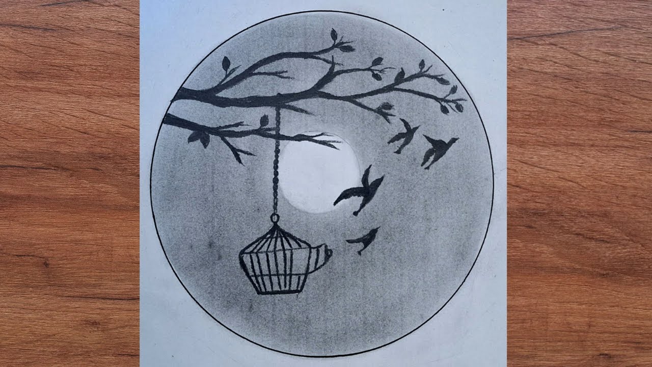 How to draw a beautiful moonlight scenery | Easy moonlight scenery ...