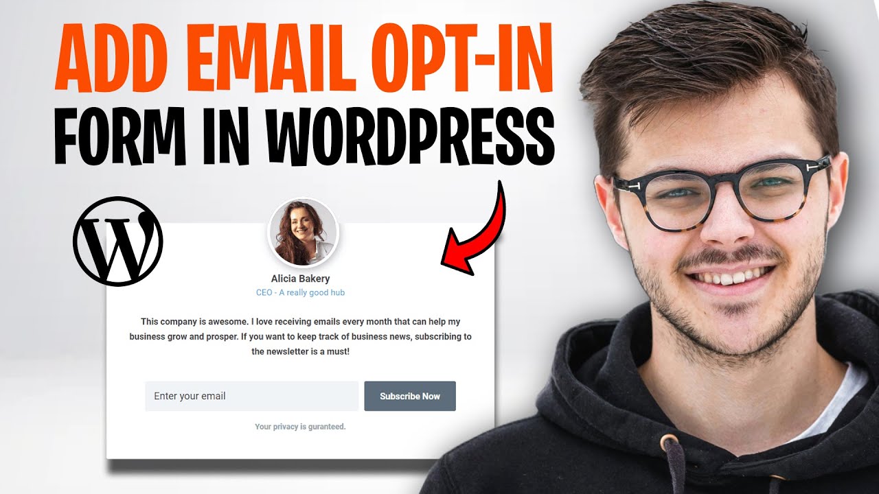 How to Add an Email Opt-in Form in WordPress (2026) - YouTube