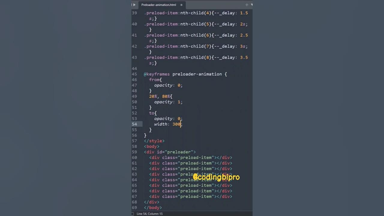 Preloader Animation Effect Tutorial Html Css Html Css Code Animation Codingbipro Youtube