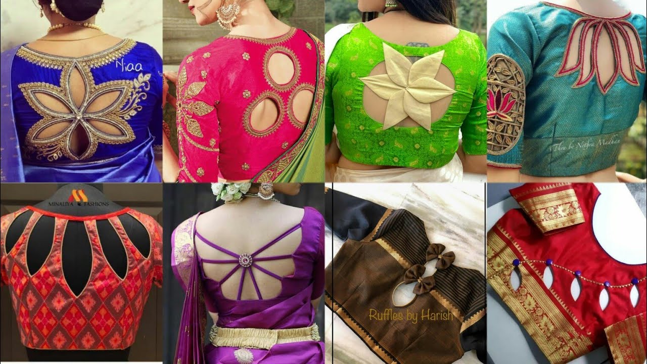 Floral Cutwork Blouse Back Neck| CutoutBlouse Designs|FlowerShape ...