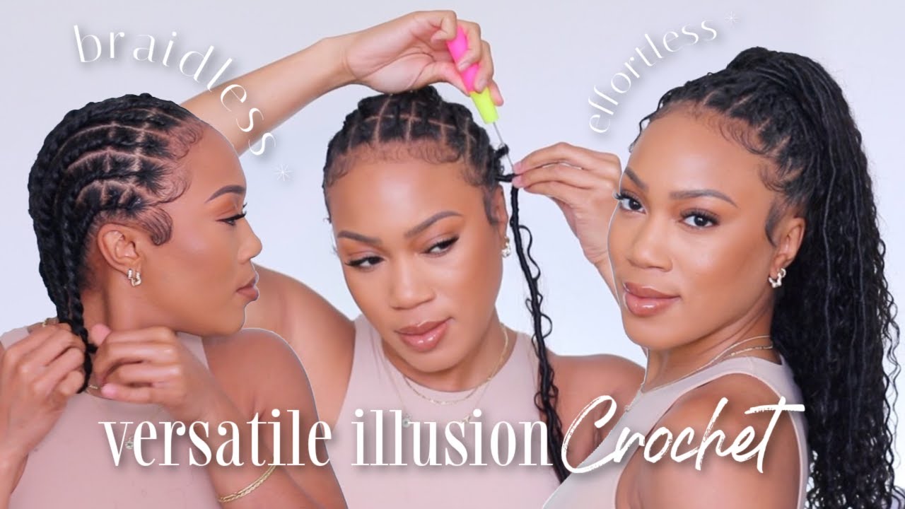 VERSATILE BRAIDLESS ILLUSION CROCHET | BEGINNER FRIENDLY - YouTube