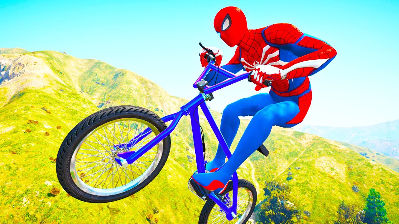 GTA 5 Epic Spiderman BMX Bicycle Jumps And Fails #07 (Euphoria Ragdolls ...
