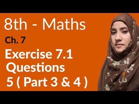 8th Class Math, Fundamentals of Geometry Exercise 7.1 Q 5 ( 3 & 4 ...