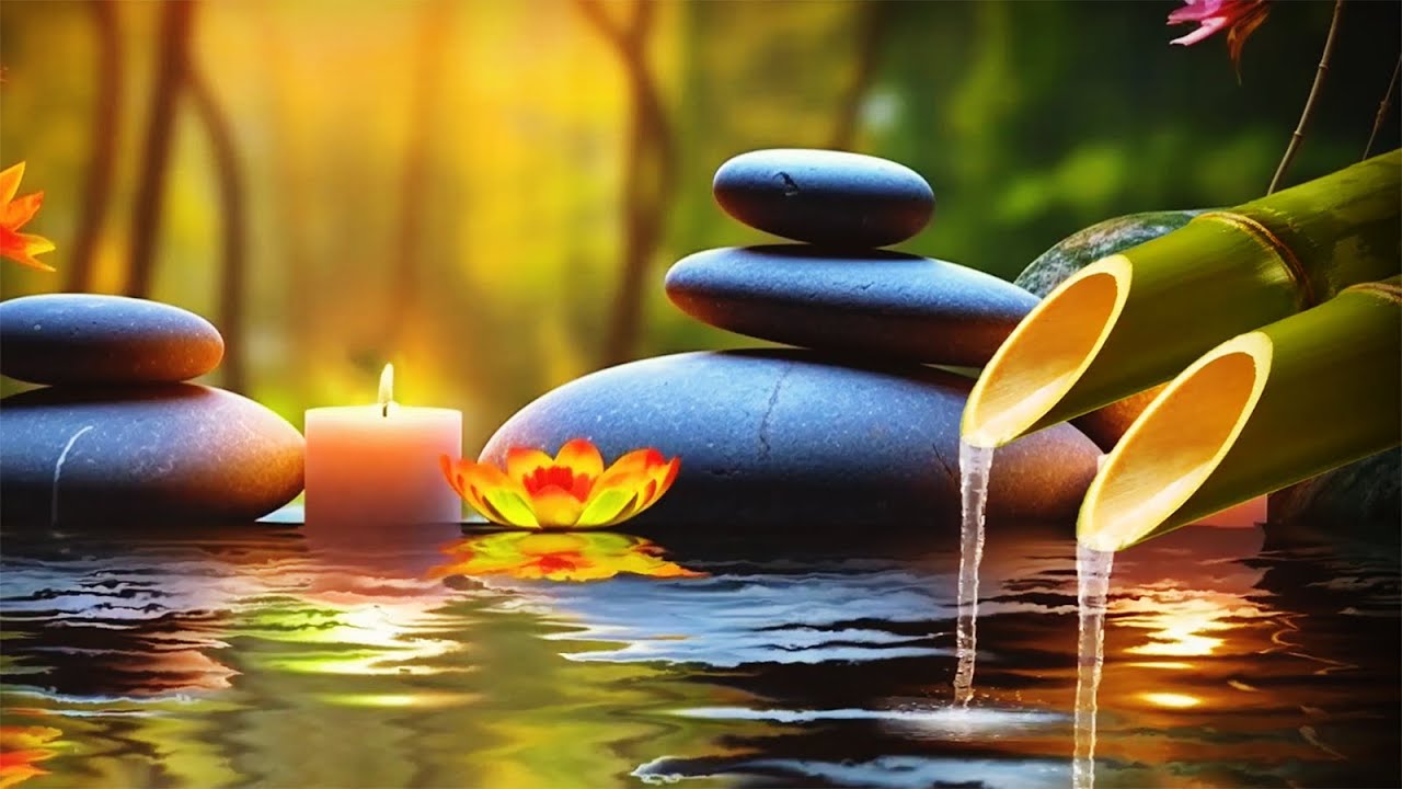 Musica rilassante e acqua che scorre, per riposare, meditare, sollievo ...