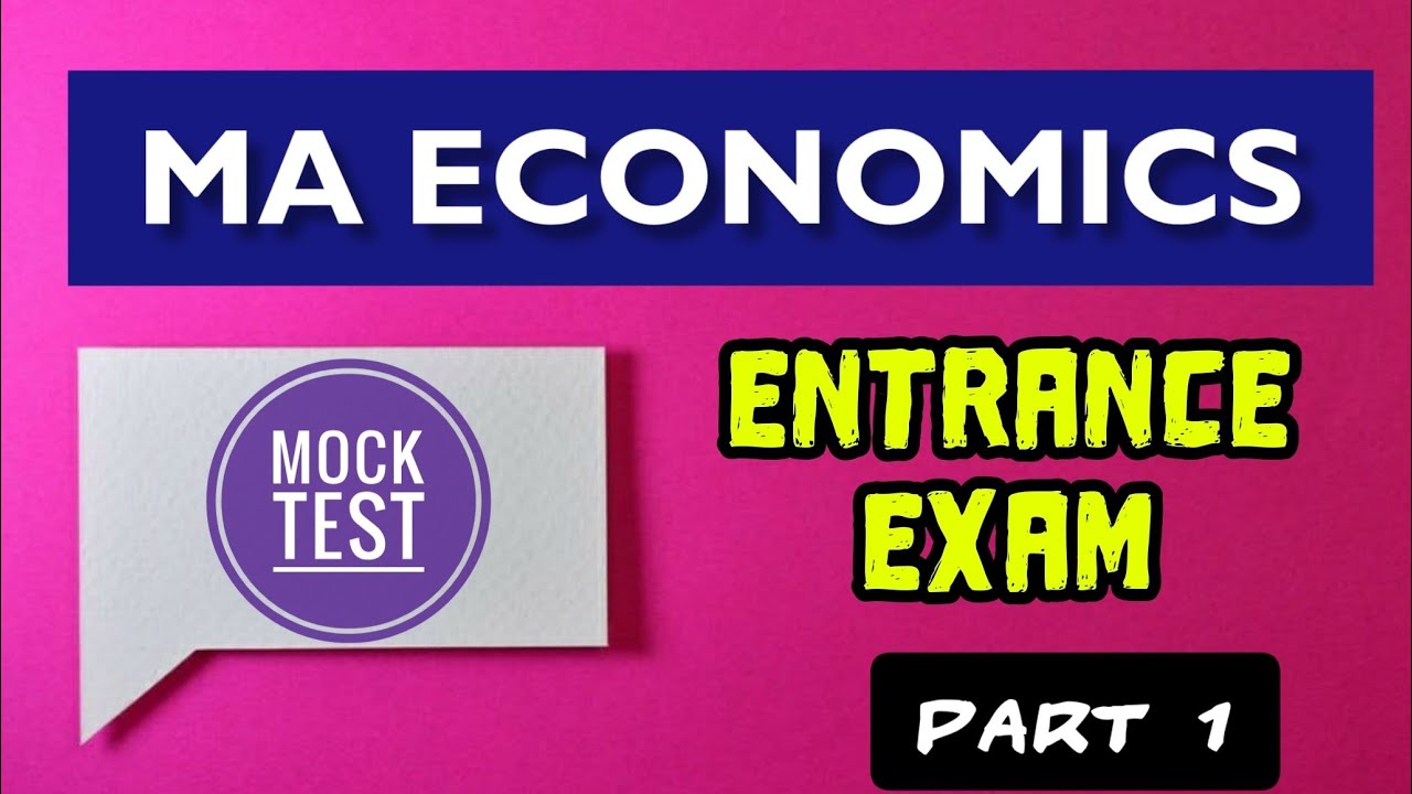 MA economics entrance preparation l MA Economics entrance mock test l ...