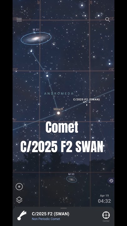 comet C/2025 F2 SWAN is now available on Stellarium App - YouTube