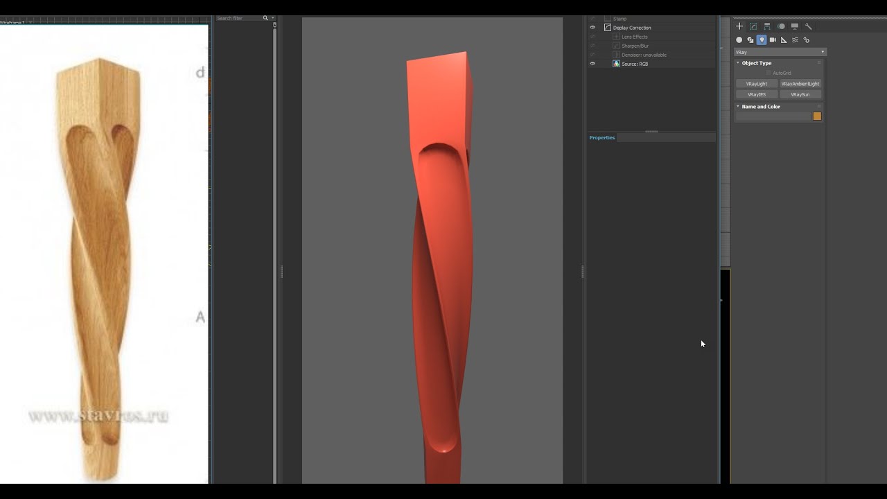 Training modelling 3dsmax -Classic wooden leg model style 1 - YouTube