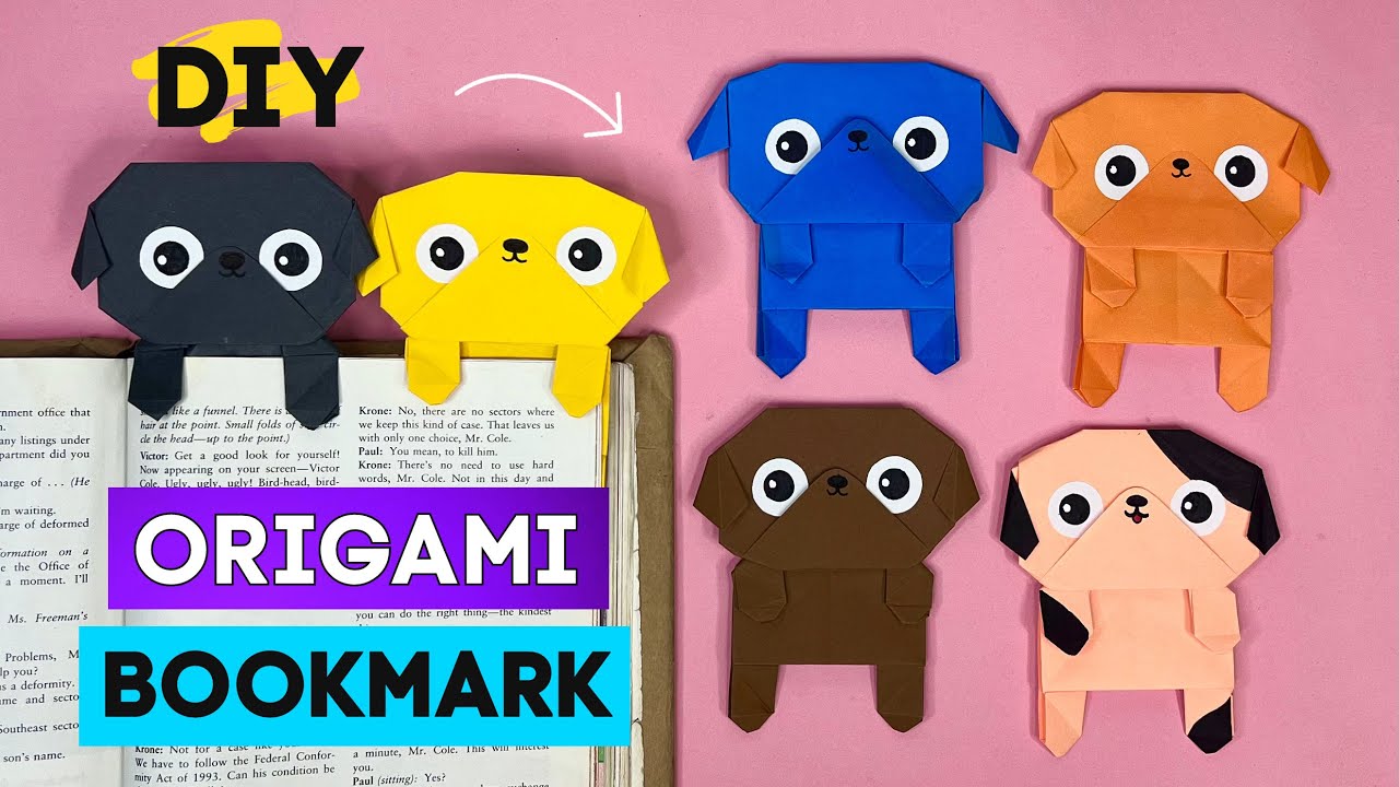 ORIGAMI DOGS PAPER BOOKMARK/How to Make Paper Dog Bookmark/Paper Pub ...