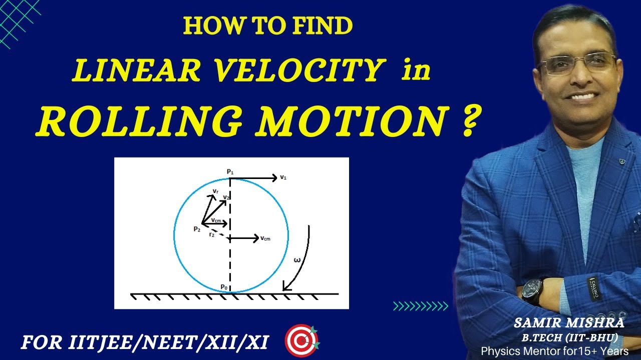 How to find Linear Velocity in Rolling Motion / Combined Motion / Samir ...