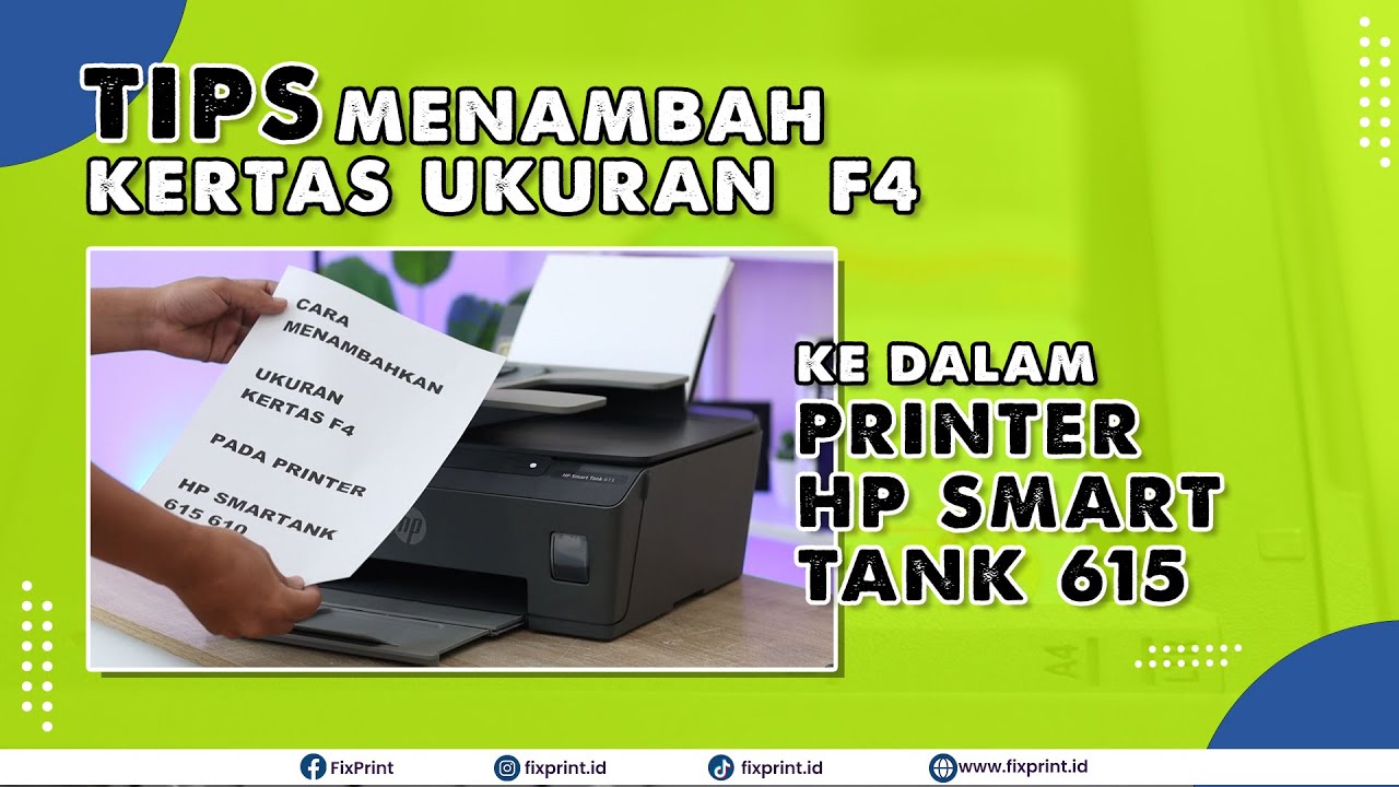 TIPS TAMBAH UKURAN KERTAS F4 PRINTER HP SMART TANK 615 - YouTube