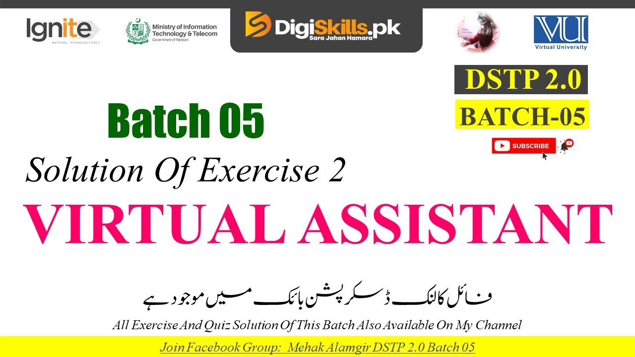 virtual assistant exercise 2 batch 05 | dstp 2.0 batch 05 virtual ...