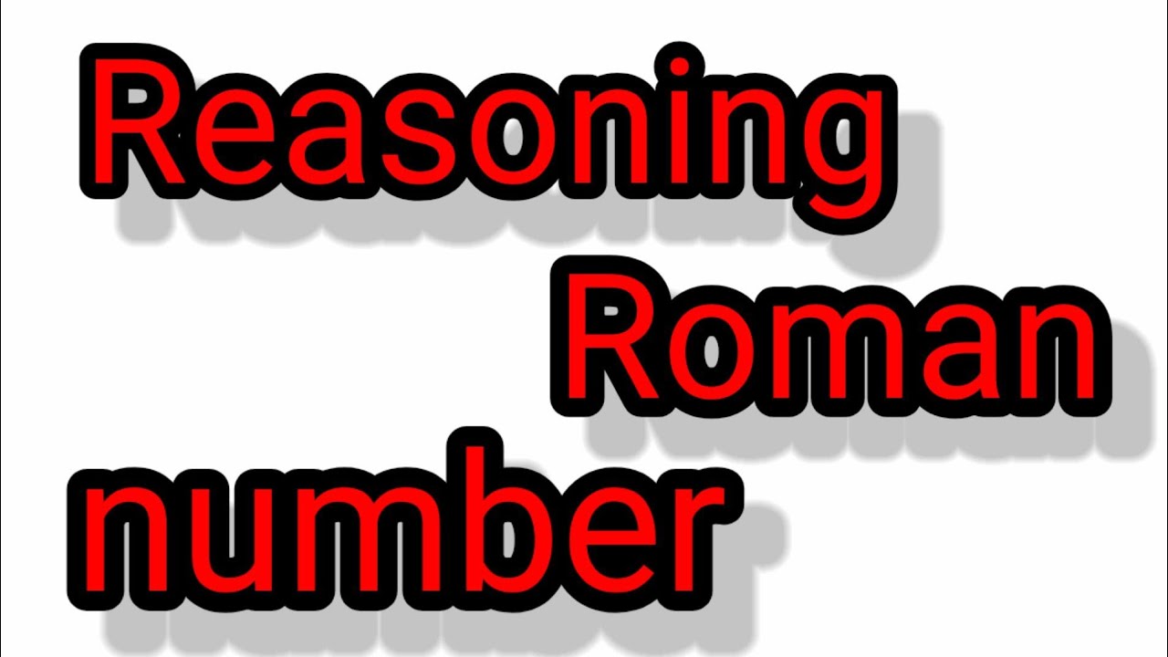 Reasoning Roman number - YouTube