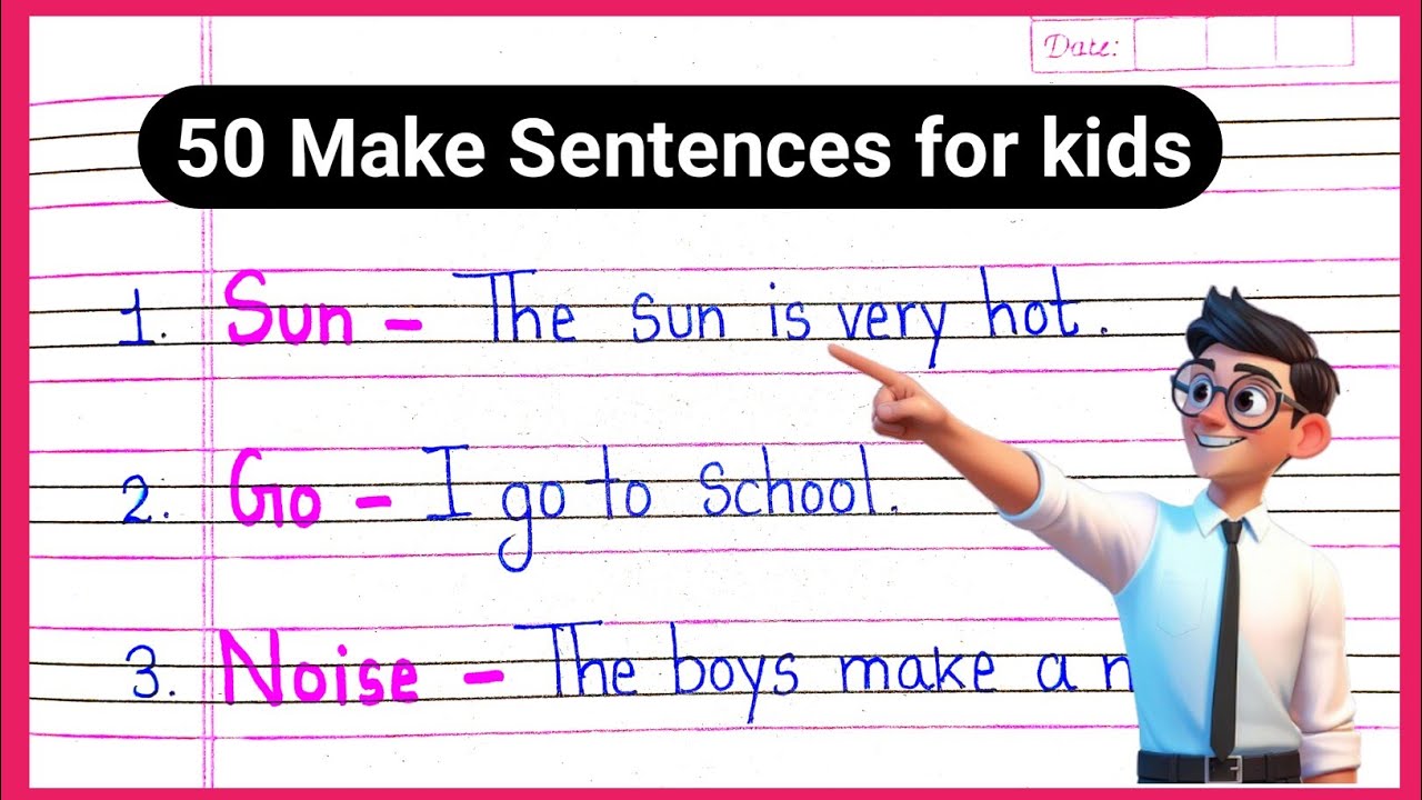 Make sentences in English from 50 words || How to make sentences in ...