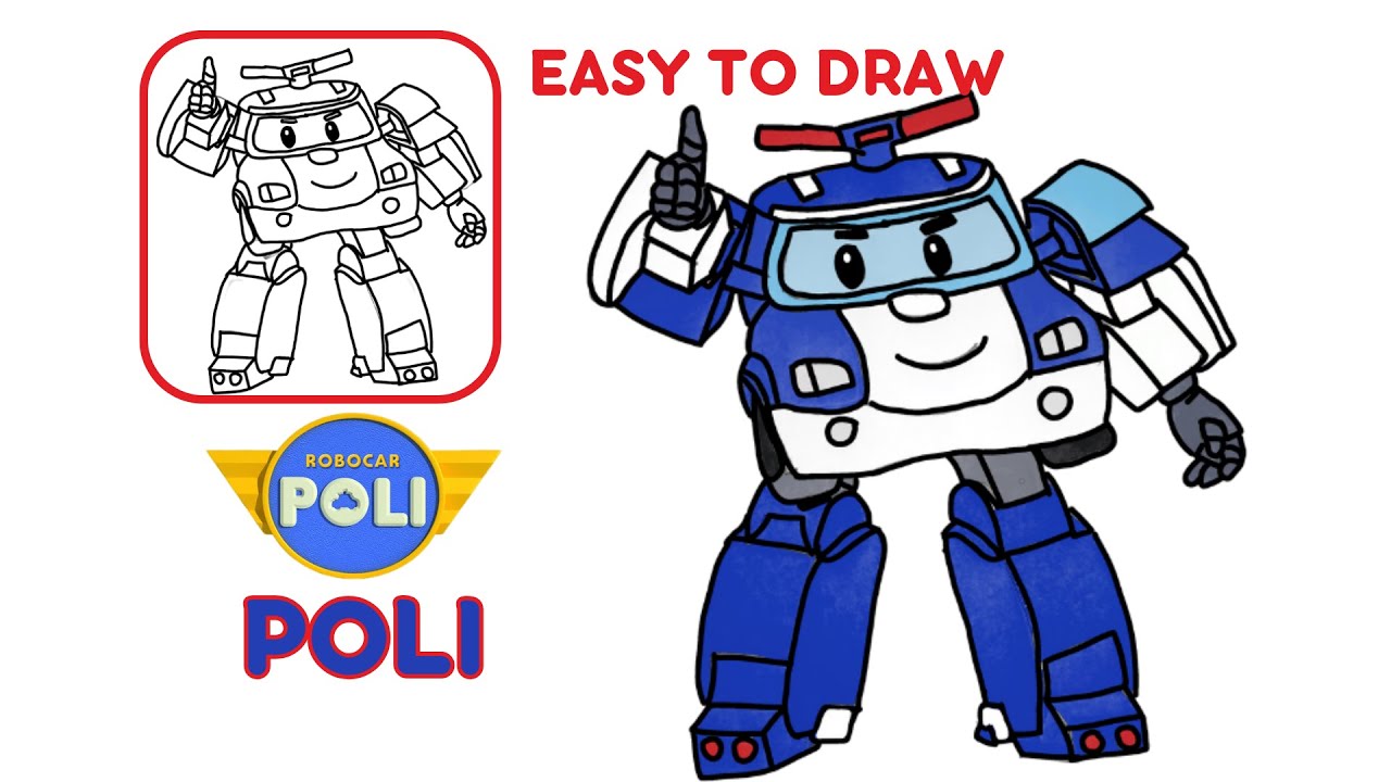 HOW TO DRAW ROBOCAR POLI - YouTube