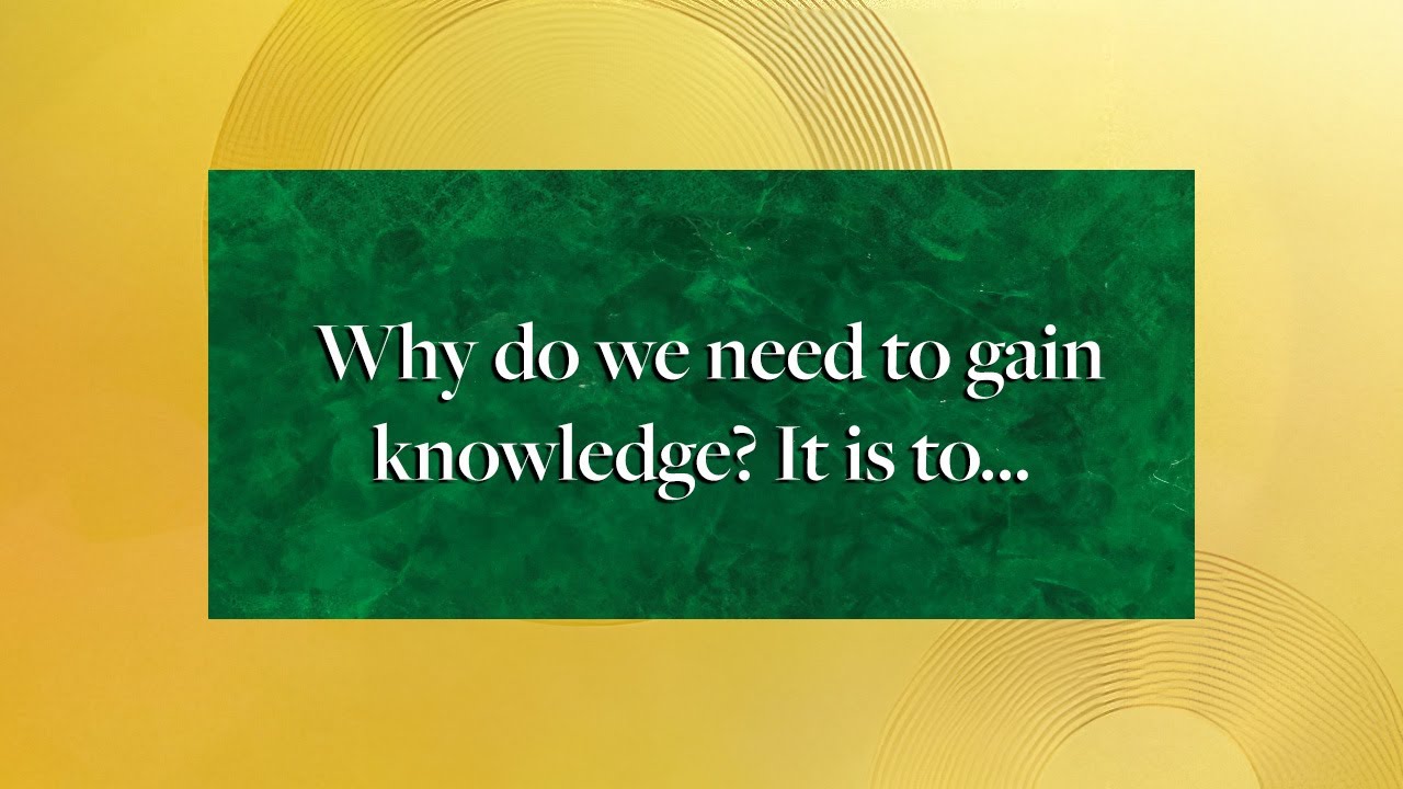 The Road to Cultivate Yourself: 6. Why do we need to gain knowledge? It ...
