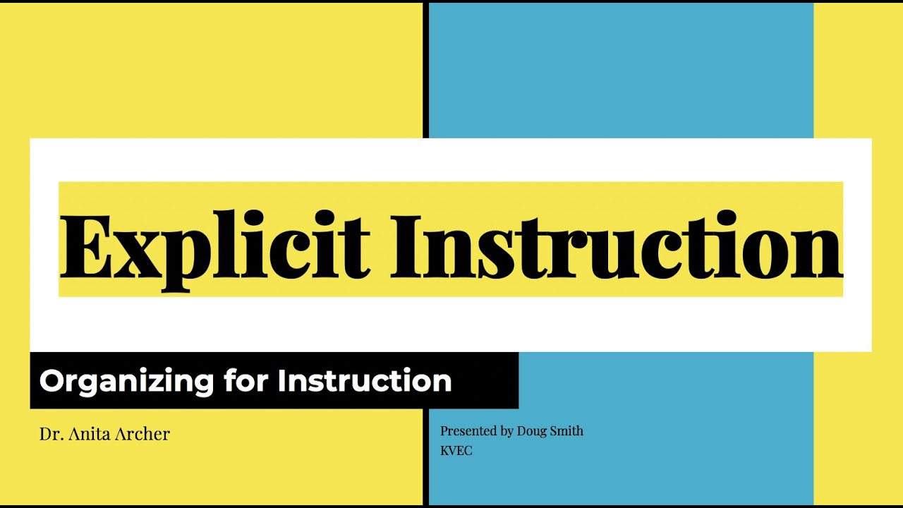 Explicit Instruction Behavior - YouTube