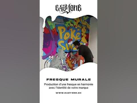 fresque murale en suisse par le graffeur eazyone.ch - YouTube