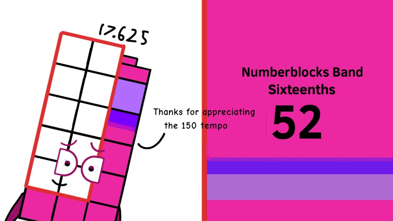 Numberblocks Band Sixteenths 52 - YouTube