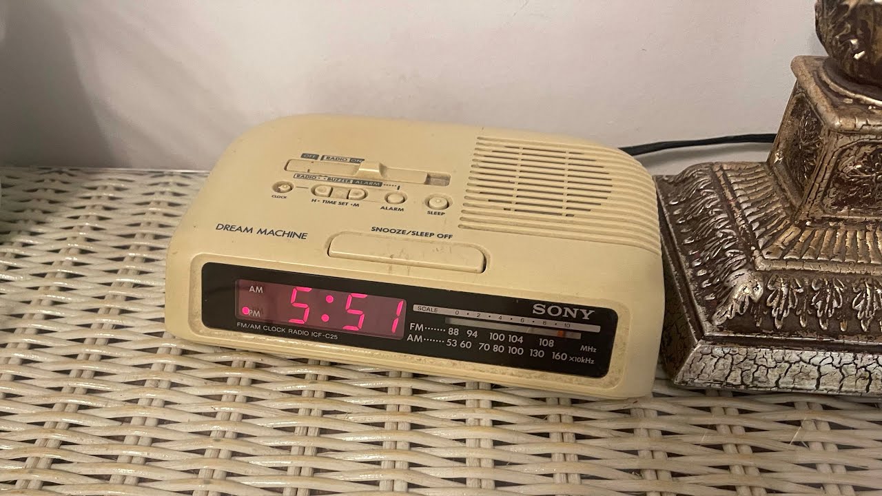 Vintage Sony ICF-C25 Alarm Clock - YouTube