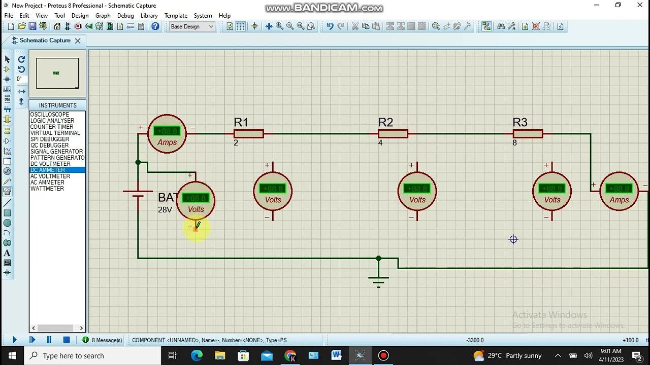 Simple Series circuit simulation using proteus software - YouTube