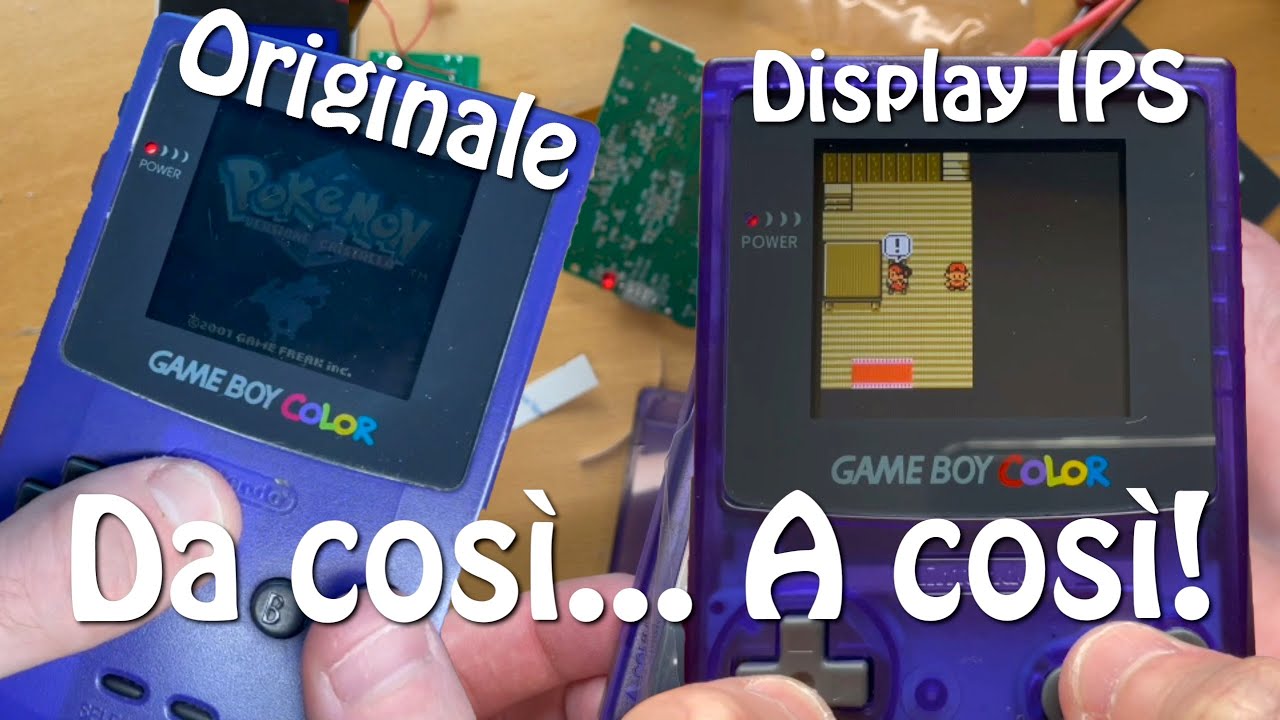 Restauro Game Boy Color: Schermo IPS, scocca crystal-blue e cartuccia ...