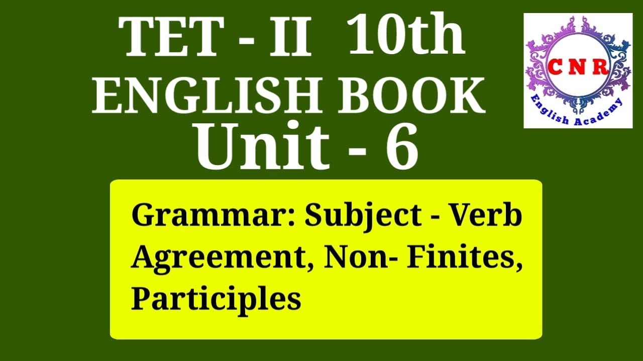 TET Paper - 2 | 10th English Book | Unit 6 | Grammar| - YouTube