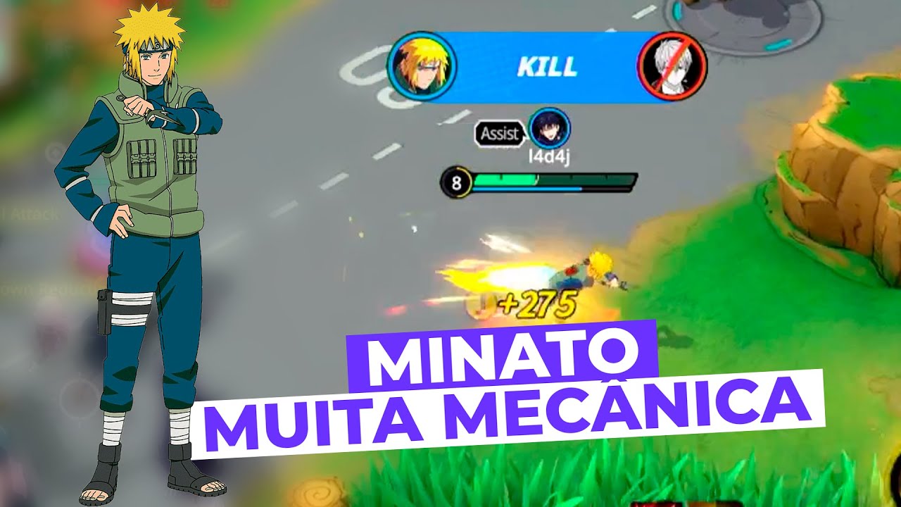 MINATO NAMIKAZE GAMEPLAY NO JUMP ASSEMBLE | MOBA DE NARUTO - YouTube