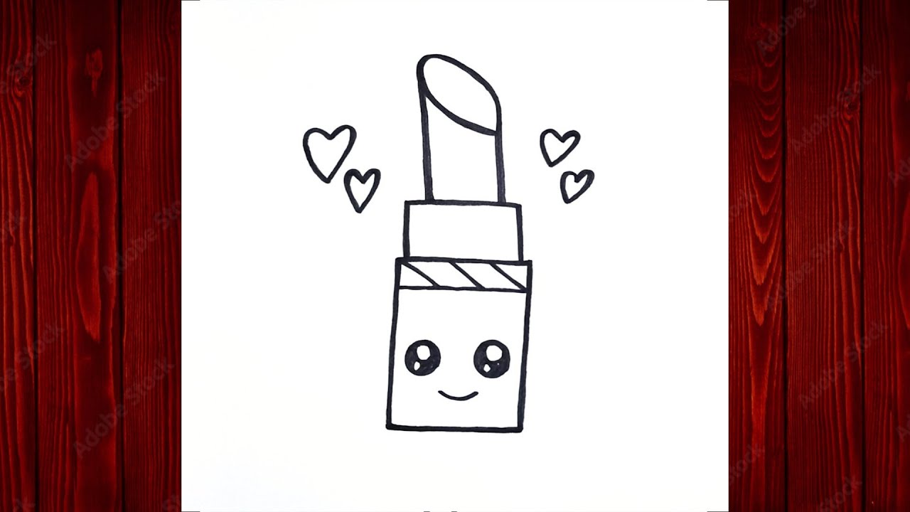 HOW TO DRAW A CUTE LIPSTICK, DRAW CUTE, DRAW NUMBER - YouTube
