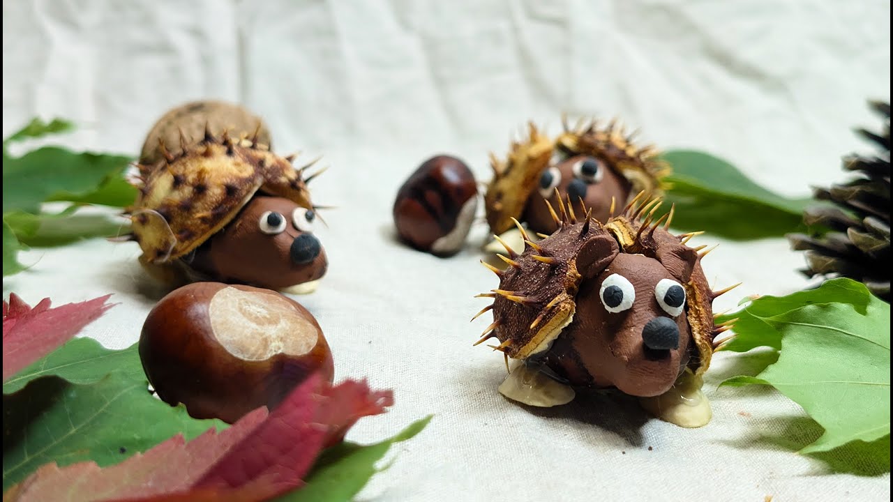 How to Make a Hedgehog 🦔 from Chestnuts: Fun Craft for Kids 3+ Years ...