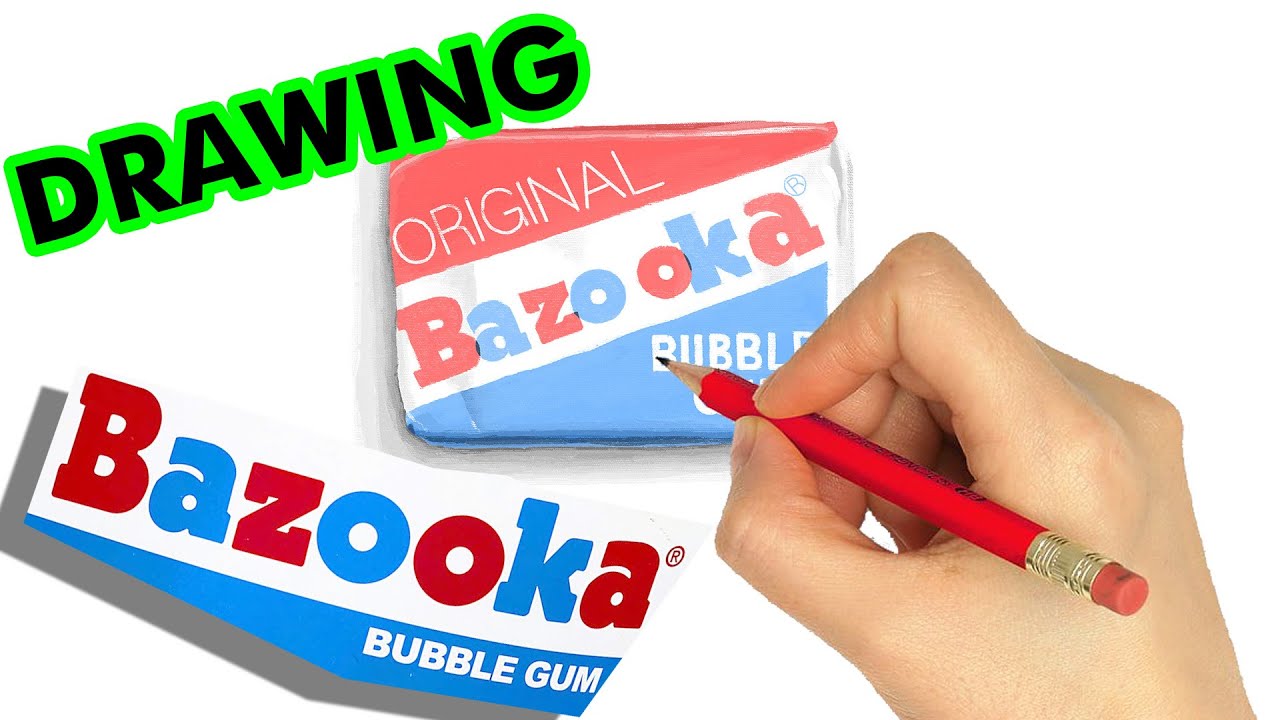 how to draw Bazooka Bubble Gum | Art Therapy - YouTube