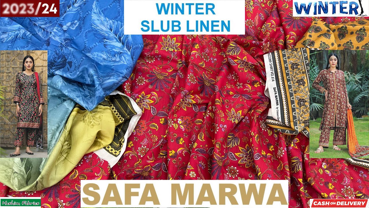 SAFA MARWA SLUB LINEN 3Pcs | wholesale prices | Hashim Fabrics - YouTube
