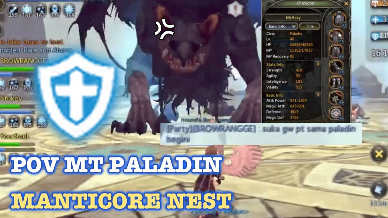 MANTICORE NEST POV MT PALADIN | DRAGON NEST CLASSIC - YouTube