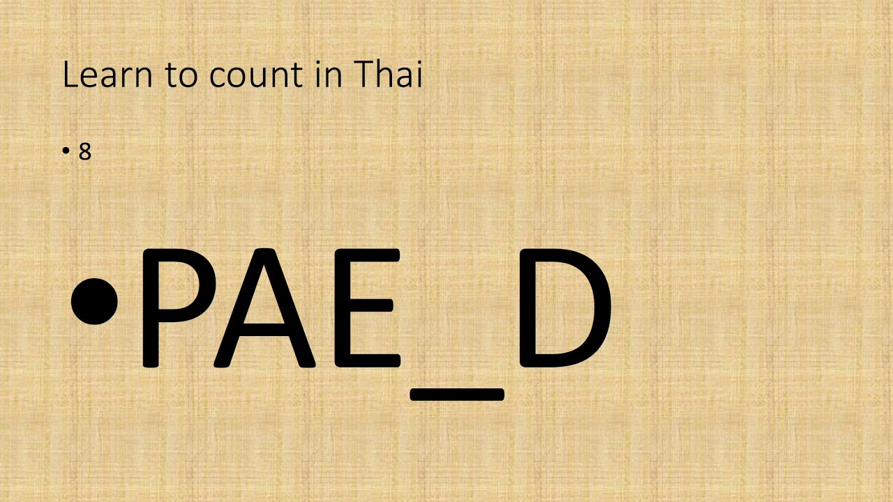 How to count in Thai language - YouTube