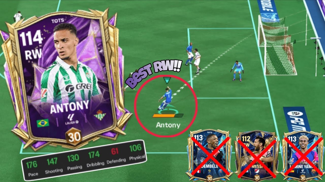 109 OVR ANTONY RW TOTS FC MOBILE PLAYER REVIEW| BEST RW IN GAME - YouTube