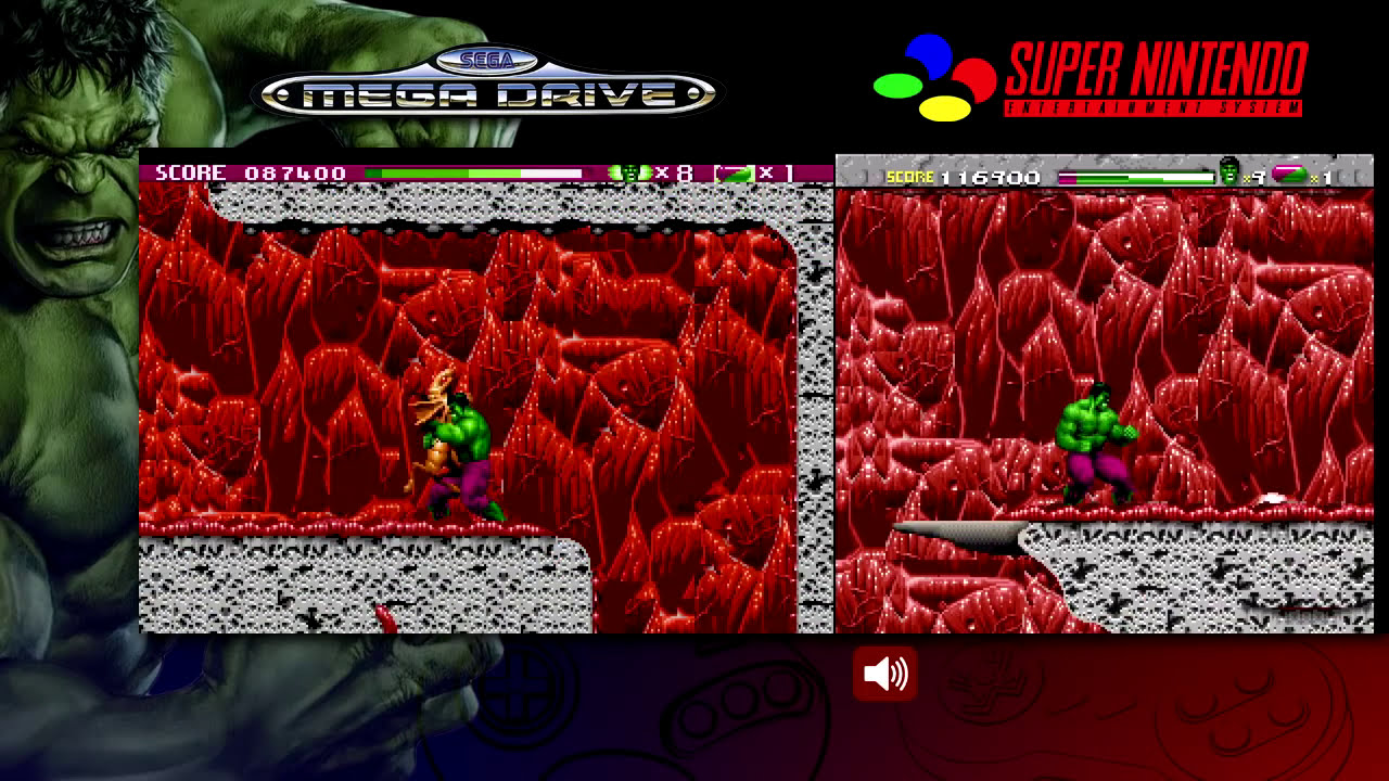 Incredible Hulk | Mega Drive/Genesis & SNES | Comparison - Dual ...
