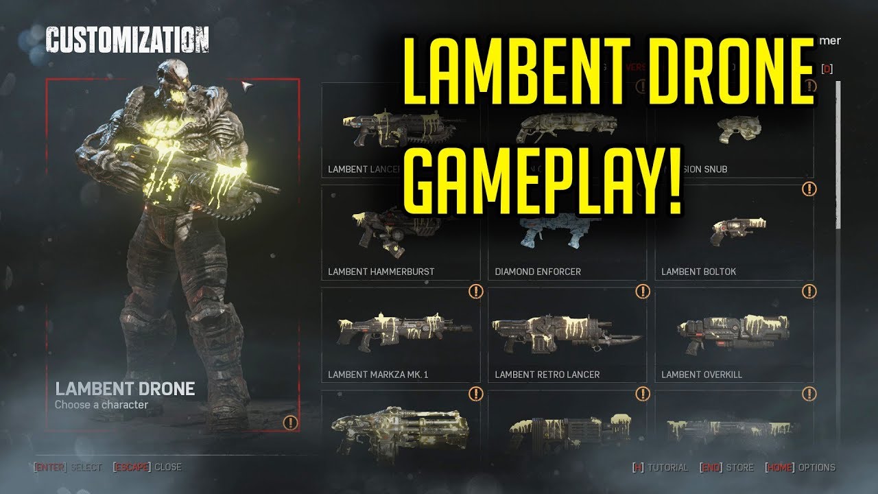 "Lambent Drone" Swarm Character - Gears Of War 4 Multiplayer Gameplay ...