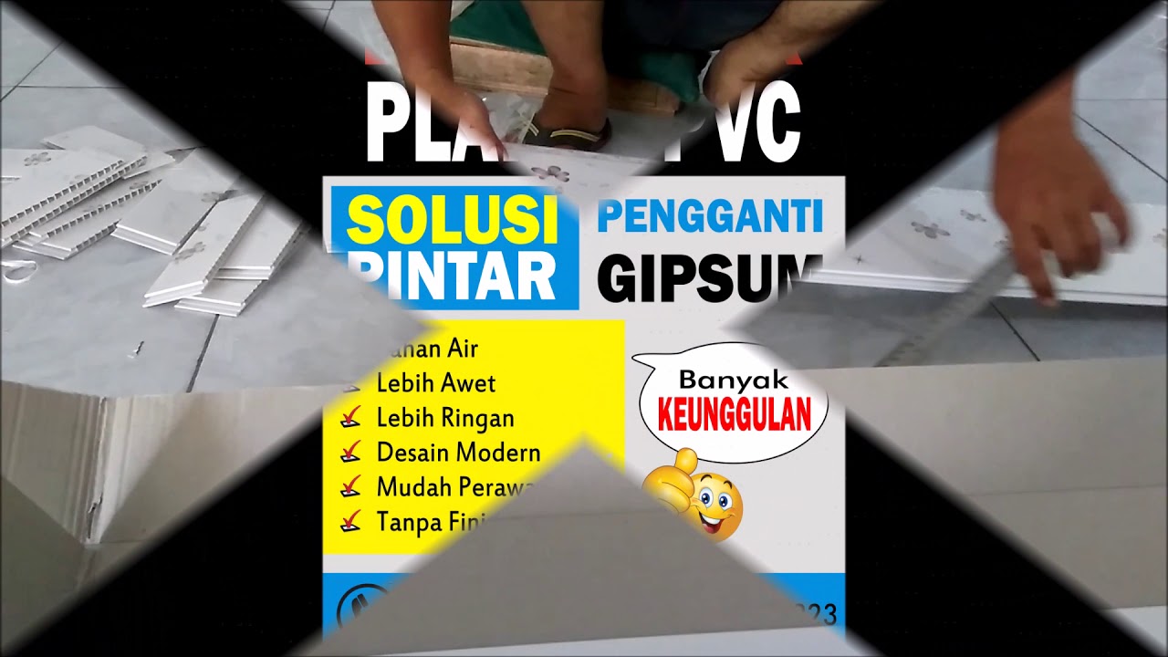 Cara mudah memotong Plafon PVC ( plafon pvc magelang ) - YouTube