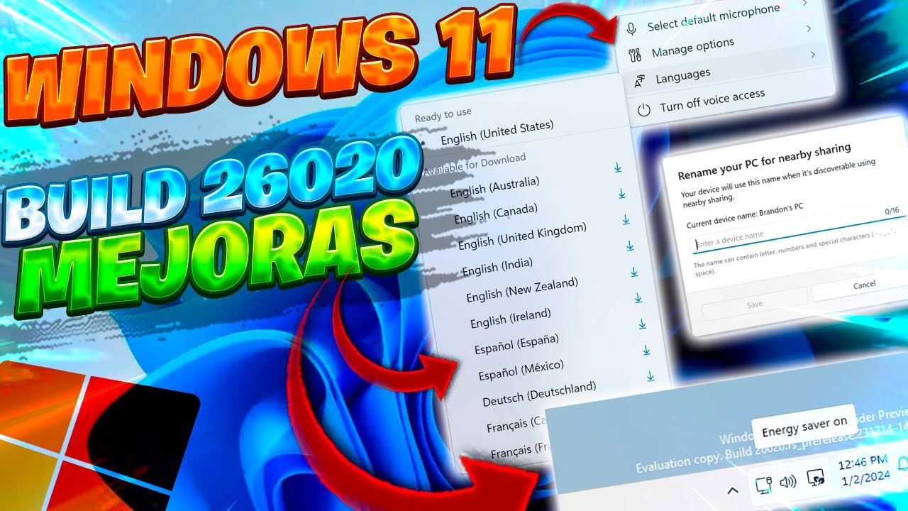 NUEVO! Windows 11 BUILD 26020 con MEJORAS y FUNCIONES / Novedades de Windows 11 Canary