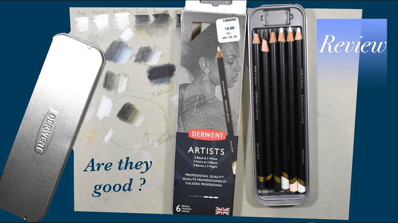 Derwent Artist Black and White Colored Pencil Review - YouTube
